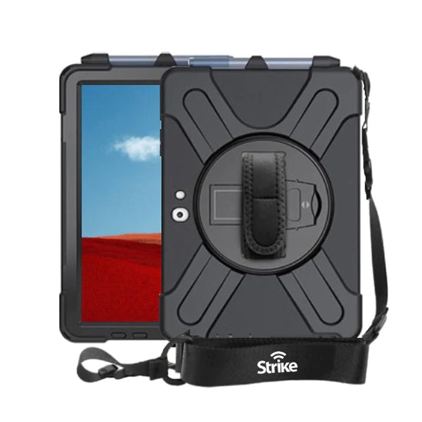 Strike Microsoft Surface X Rugged Case with Hand Strap Case & Lanyard ...