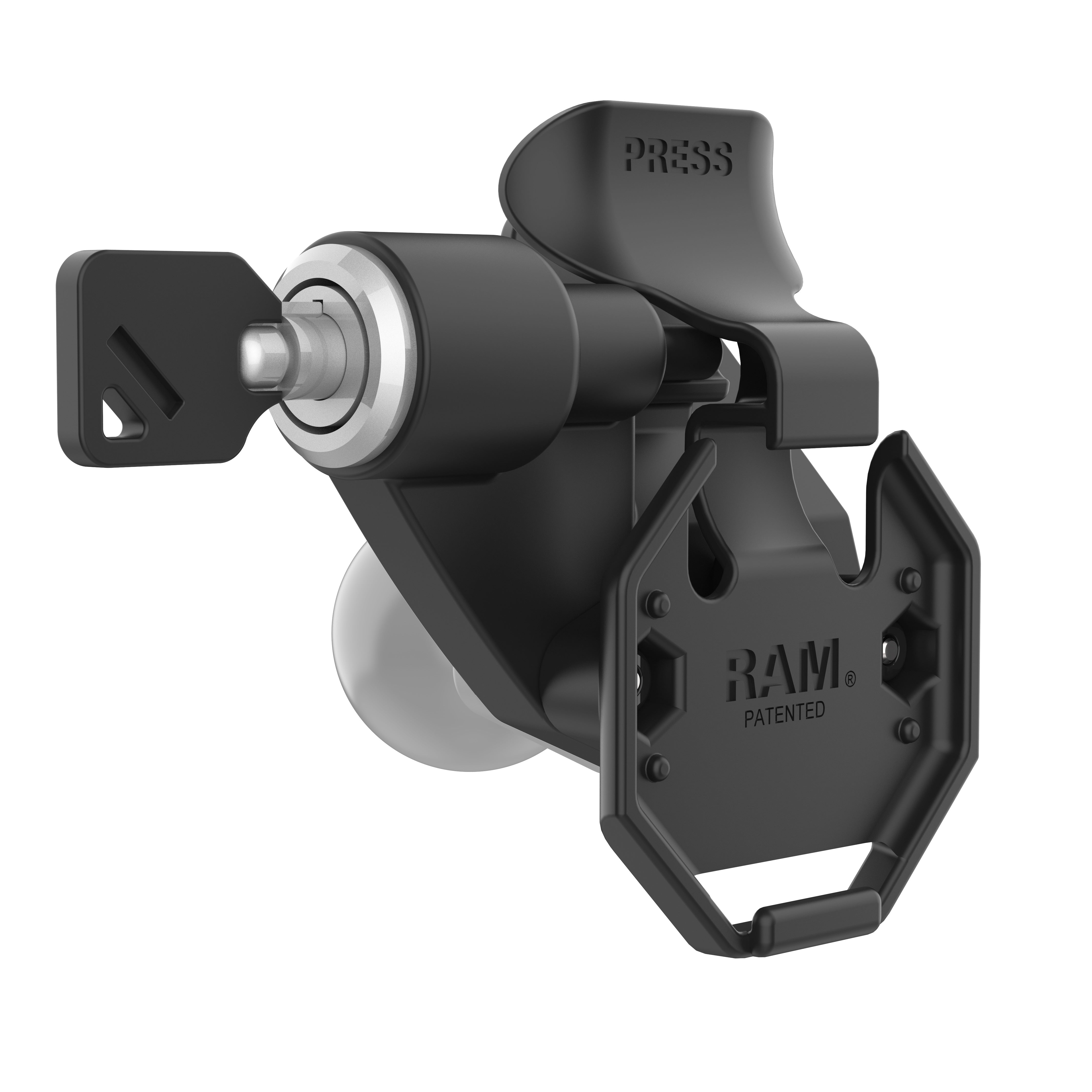 RAM® Left Locking Holder for Tablets with GDS® Uni-Conn™ Button | Strike