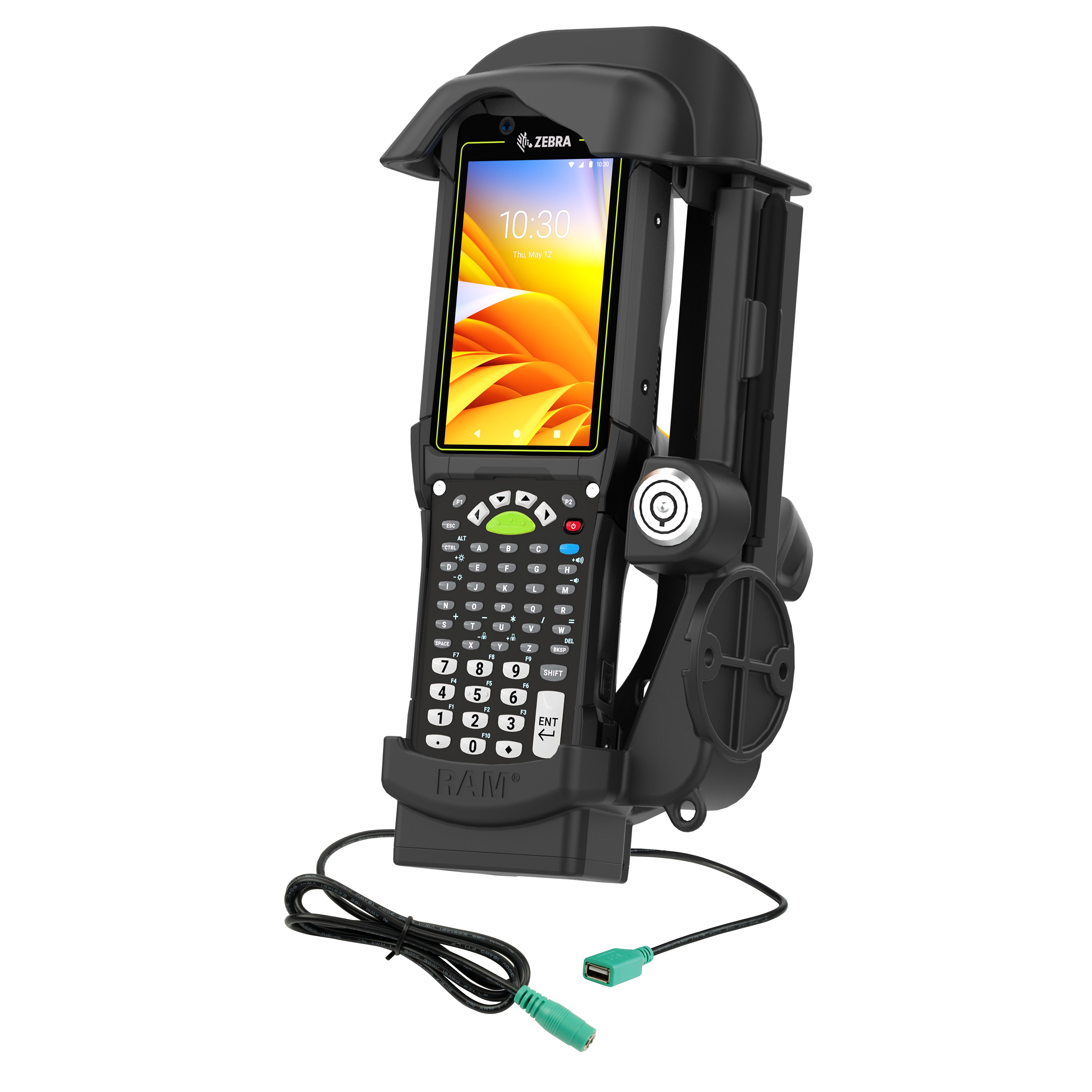 RAM® Locking Powered Dock + Single USB-A for Zebra MC9400 & MC9300 | Strike