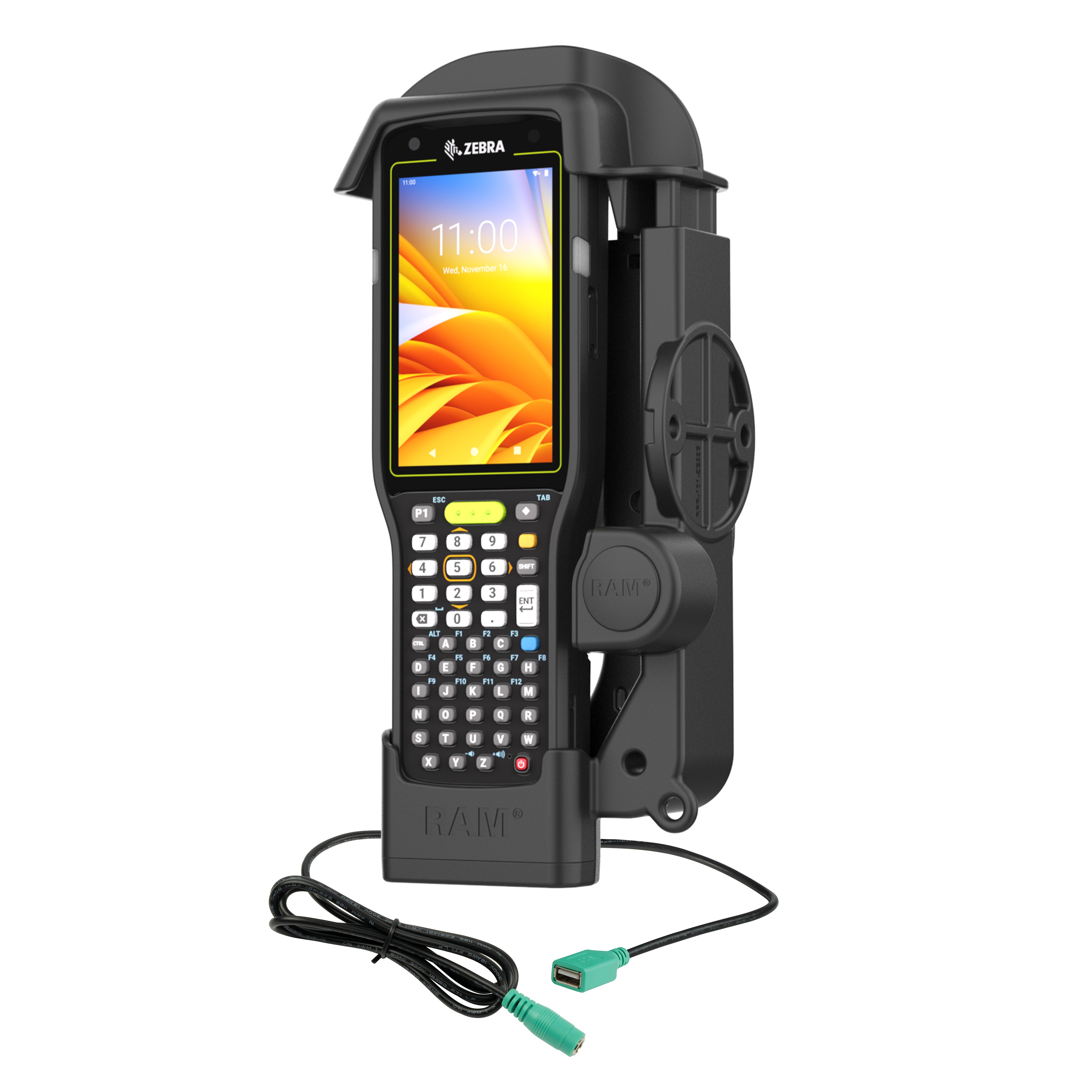 RAM® Powered Dock + Single USB-A for Zebra MC3300/3400/3450 | Strike